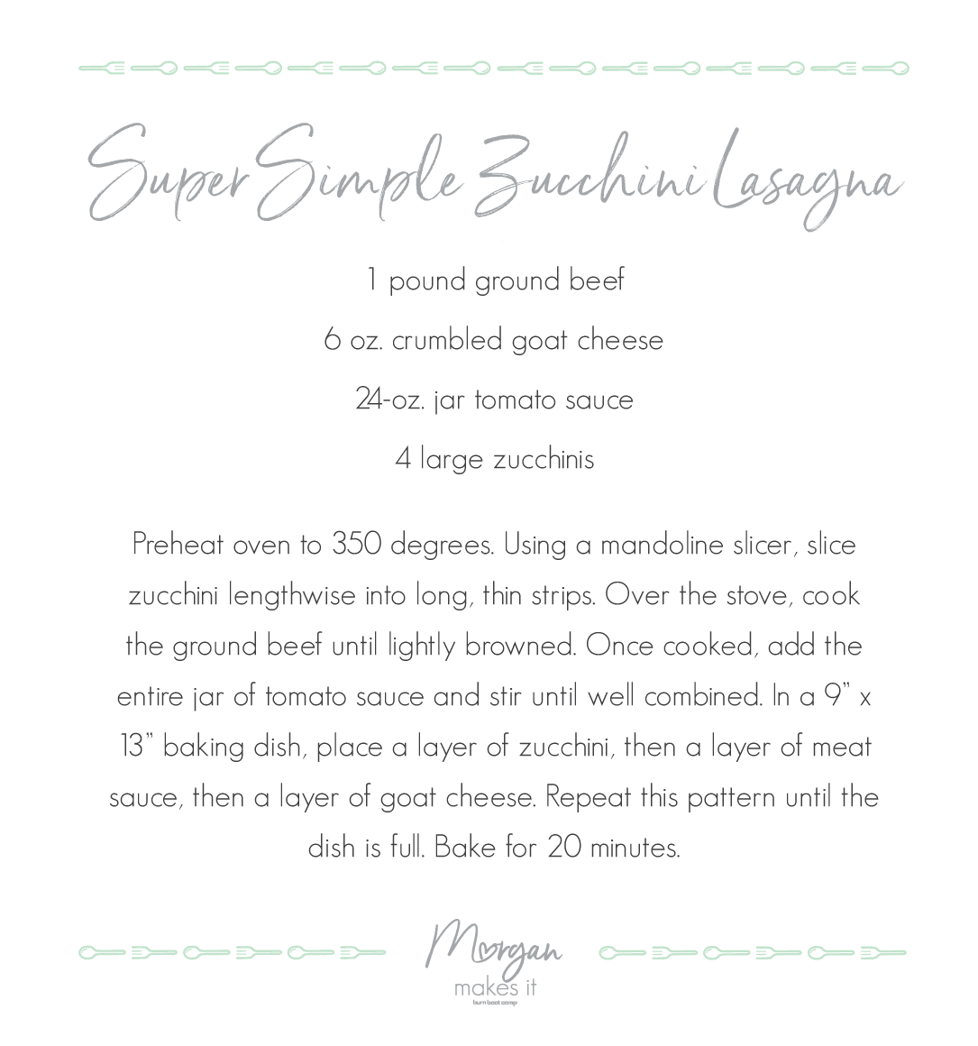 Super Simple Zucchini Lasagna - Burn Boot Camp